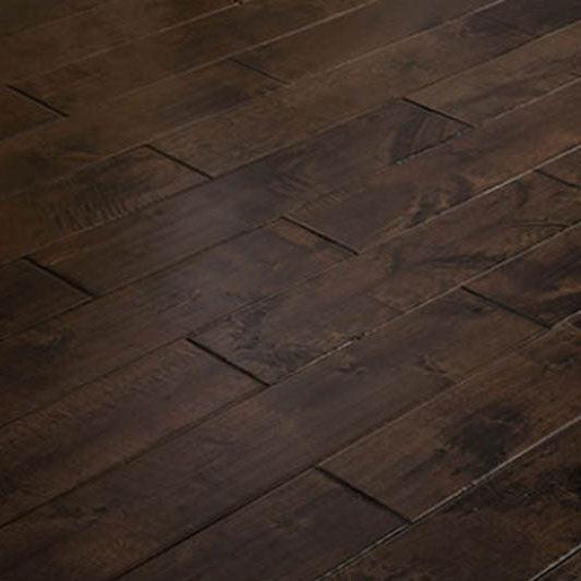 Hand Scraped Dark Brown Maple Solid Wood | Natural Wood Flooring