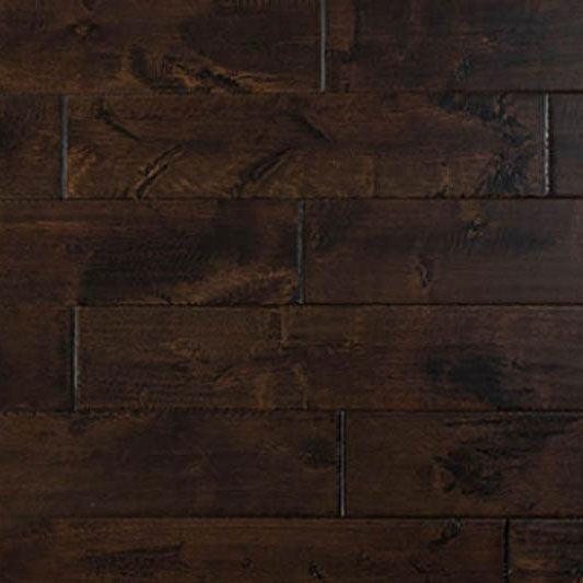 Hand Scraped Dark Brown Maple Solid Wood | Natural Wood Flooring