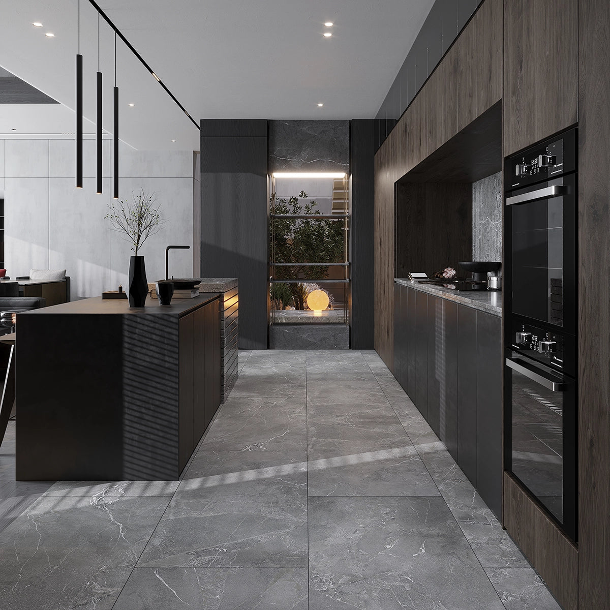 Hoover Graphite Marble 24x48 Porcelain Tile | Tile Club