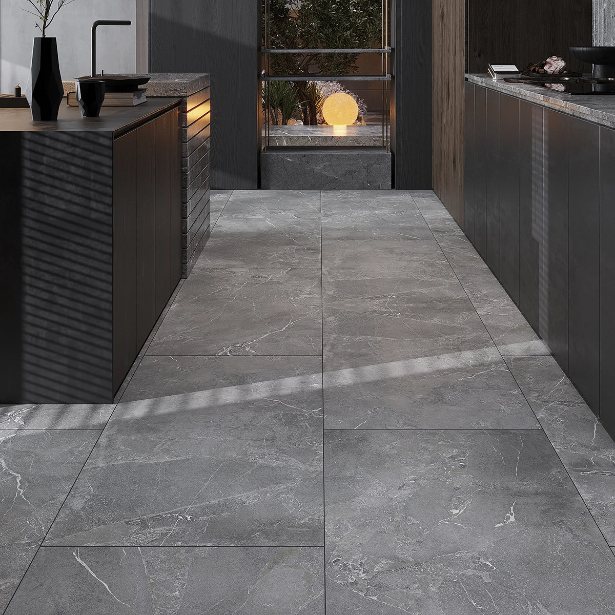 Hoover Graphite Marble 24x48 Porcelain Tile | Tile Club