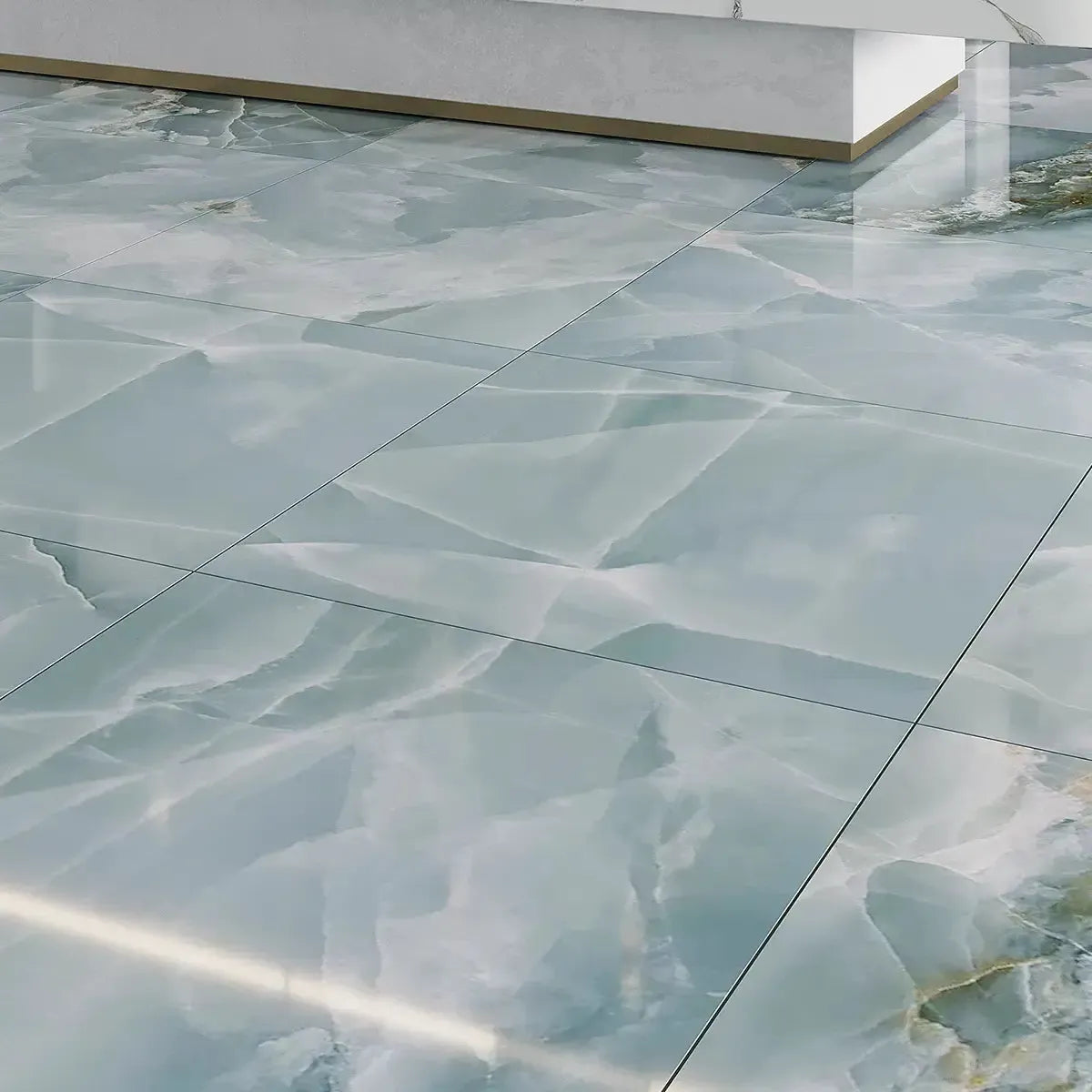 Emporio Green Onyx 36x36 Gemstone Porcelain Tile | Floor, Wall