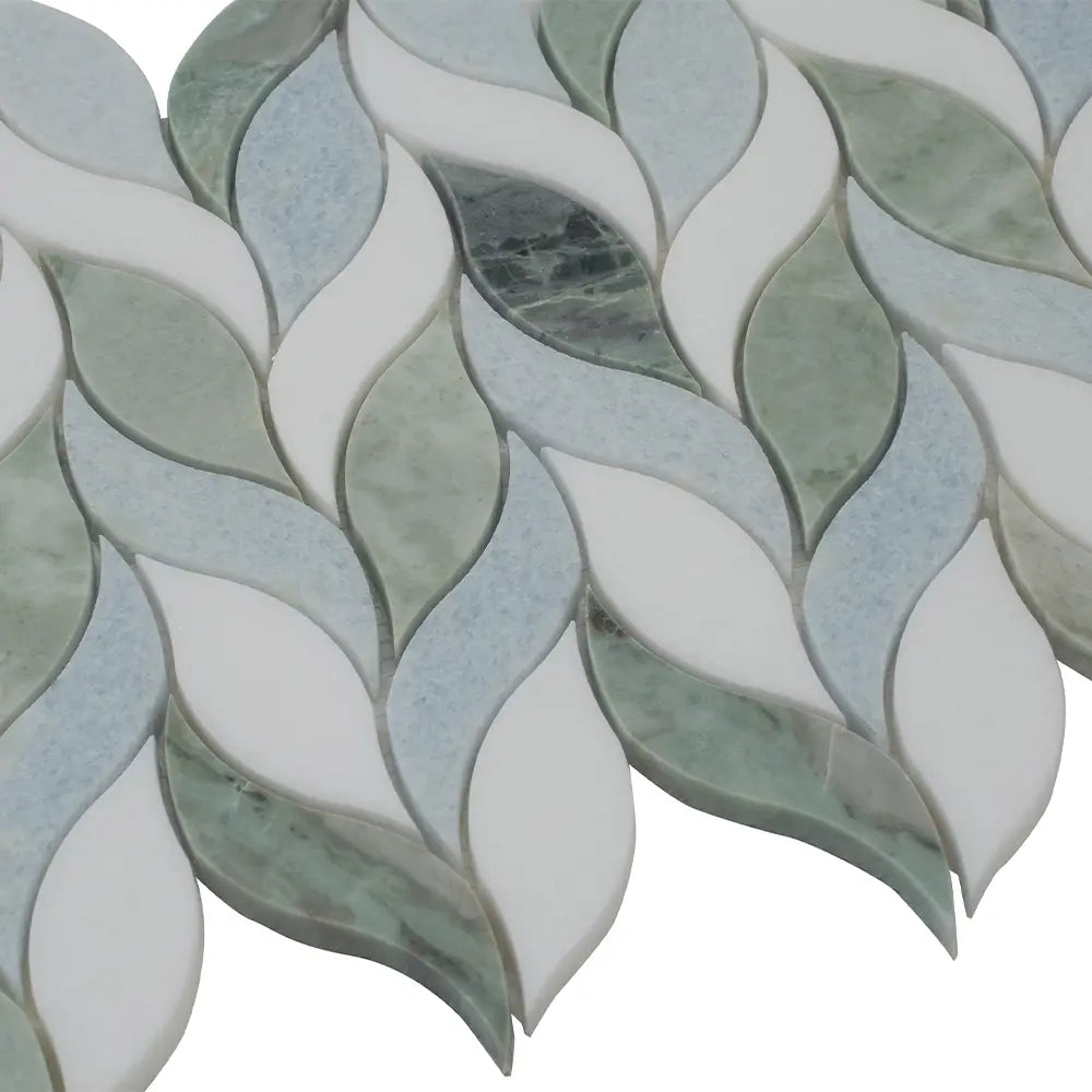 Envy Green & White Marble Hexagon Mosaic Tile | Ships Free | Tile Club