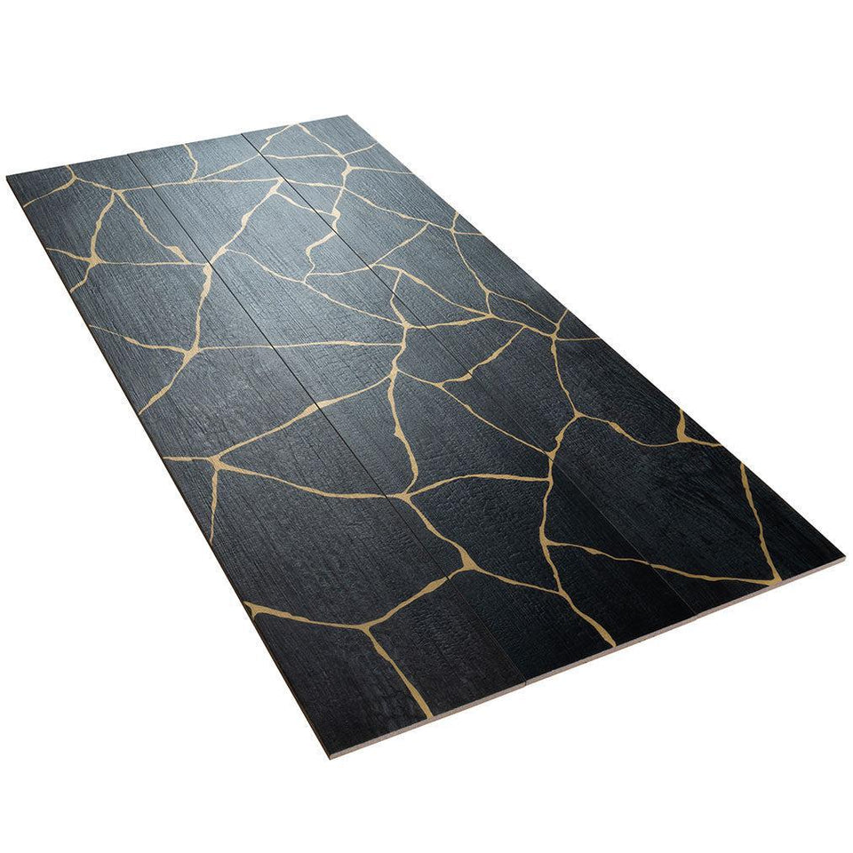 Kasai Notte Kintsugi 10x60" Rectified Porcelain Tile | Hardwood-Look ...