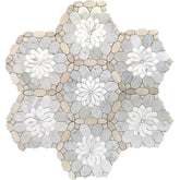 Santorini Beige Floral Marble Mosaic Tile | Tile Club