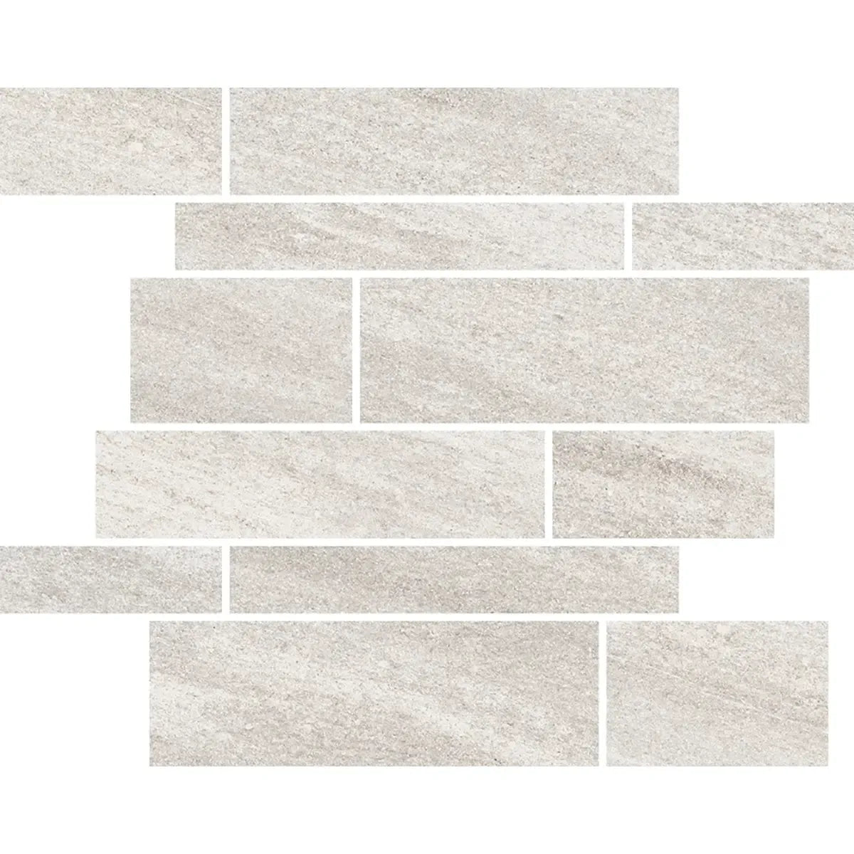 Quartz Bianco Stacked Brick Porcelain Tile | Tile Club