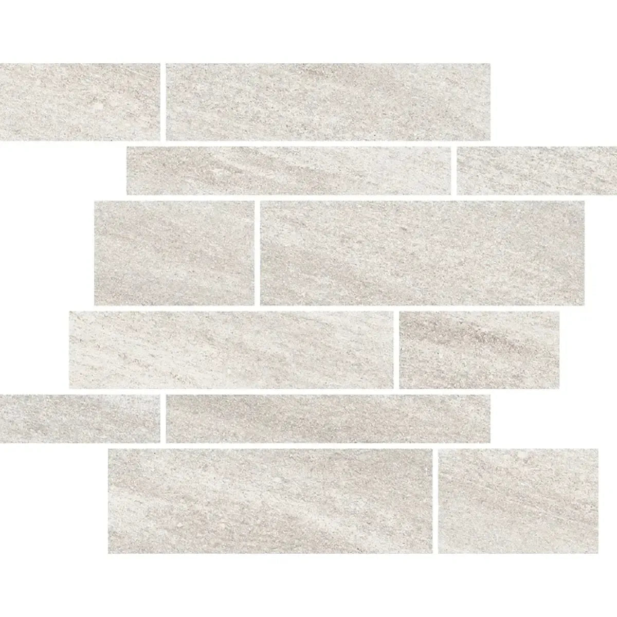 Quartz Bianco Stacked Brick Porcelain Tile Sample Swatch | Tile Club