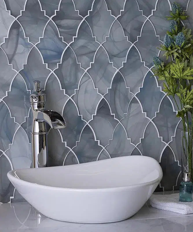 Sea Glass Louvre Blue Mosaic Tile | Online Tile Store with Free ...