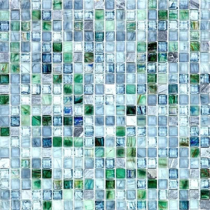 Opal Shimmer Mixed Squares Glass Tile | Tile Club