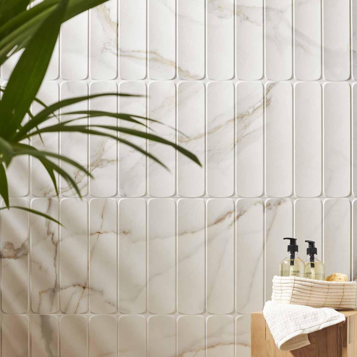Panorama Gold Marbled Column Ceramic Tile 16x48 | Tile Club