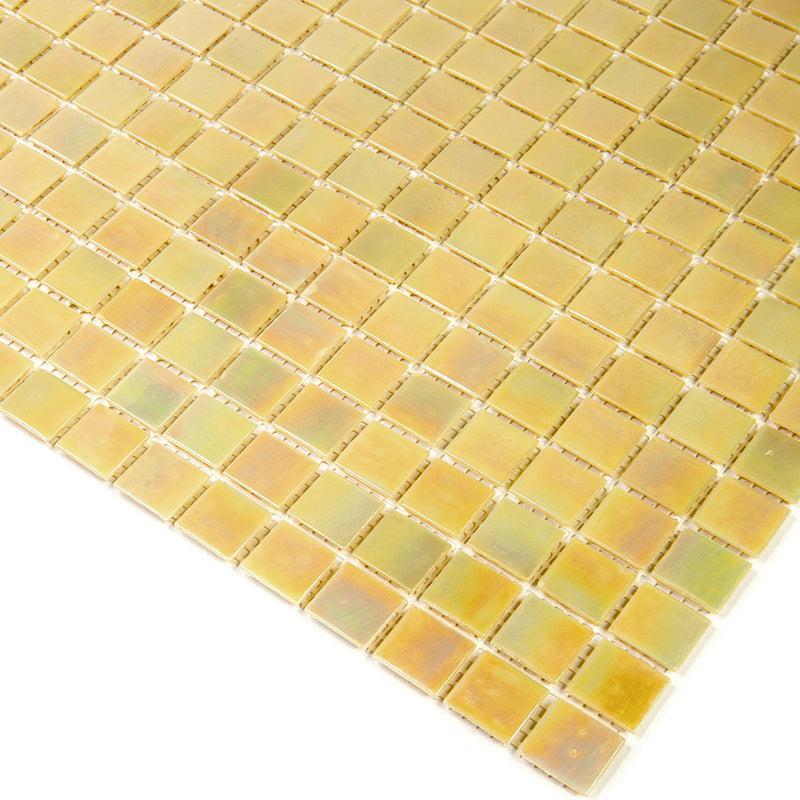Pearlescent Buttercup Yellow Squares Glass Pool Tile | Elegant Wall ...