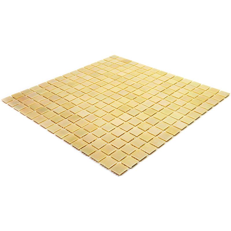 Pearlescent Buttercup Yellow Squares Glass Pool Tile | Elegant Wall ...