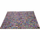 Pearlescent Oil Slick Squares Glass Tile | Elegant Wall, Backsplash