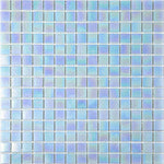 Pearly Powder Blue Squares Glass Pool Tile | Elegant Wall, Backsplash ...