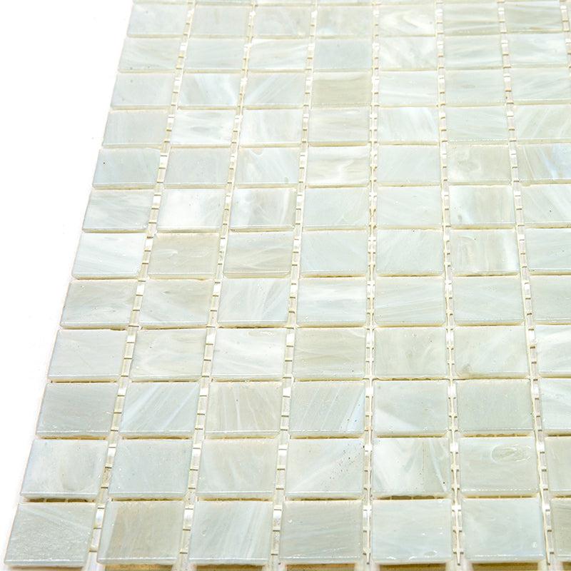 Pearly Waves Mixed Squares Glass Pool Tile | Elegant Wall, Backsplash