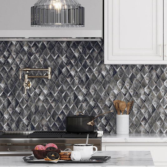Prism Storm Beveled Diamond Glass Mosaic Tile
