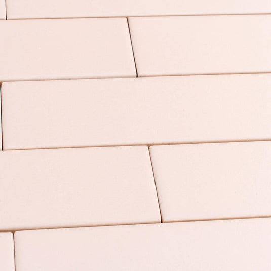 Groove Pink Gloss Ceramic Subway Tile | Tile Club