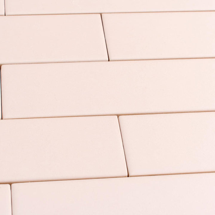 Groove Pink Gloss Ceramic Subway Tile | Tile Club