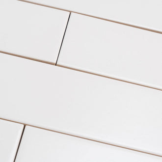 Groove White Matte Ceramic Subway Tile | Tile Club