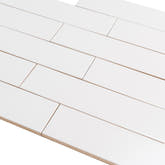 Groove White Matte Ceramic Subway Tile | Tile Club