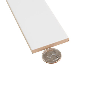 Groove White Matte Ceramic Subway Tile | Tile Club