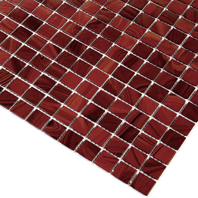 Red Swirls Squares Glass Pool Tile | Colorful Shower, Wall Tiles