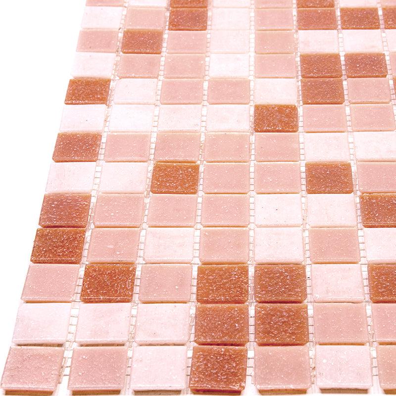 Soft Rose Mixed Squares Glass Tile