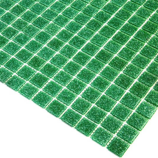 Speckled Emerald Green Squares Glass Pool Tile | Colorful Backsplash ...