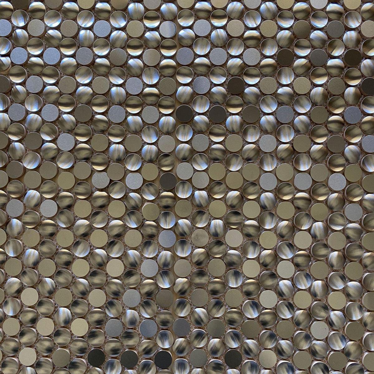 Stainless Steel Penny Pebble Metal Mosaic Tile | Tile Club