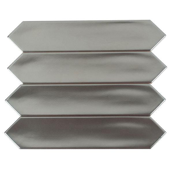 Palisades Silver Picket Ceramic Tile | Colorful Wall, Backsplash
