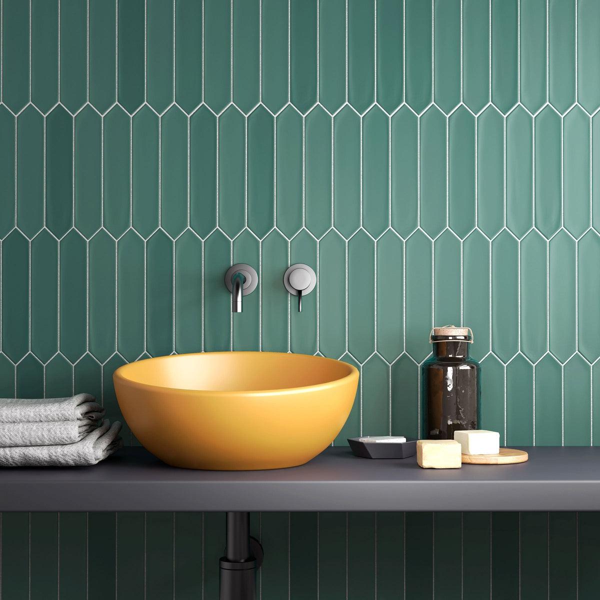 Palisades Viridian Picket Ceramic Tile