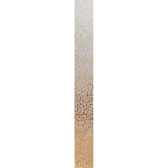 Shimmery Gold and While Gradient Mixed Squares Glass Tile DISC | Tile Club