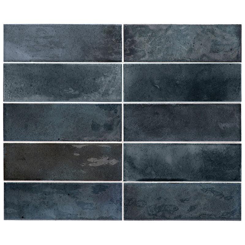 Luna Blue 2.5x8 Ceramic Subway Tile Backsplash and Shower