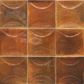 Luna Arc Red 4x4 Ceramic Square Tile | Terra Cotta Backsplash