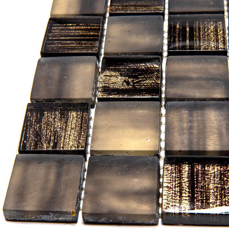 Charcoal Foil And Frosted Square Mosaic Tile | Bold and Colorful ...