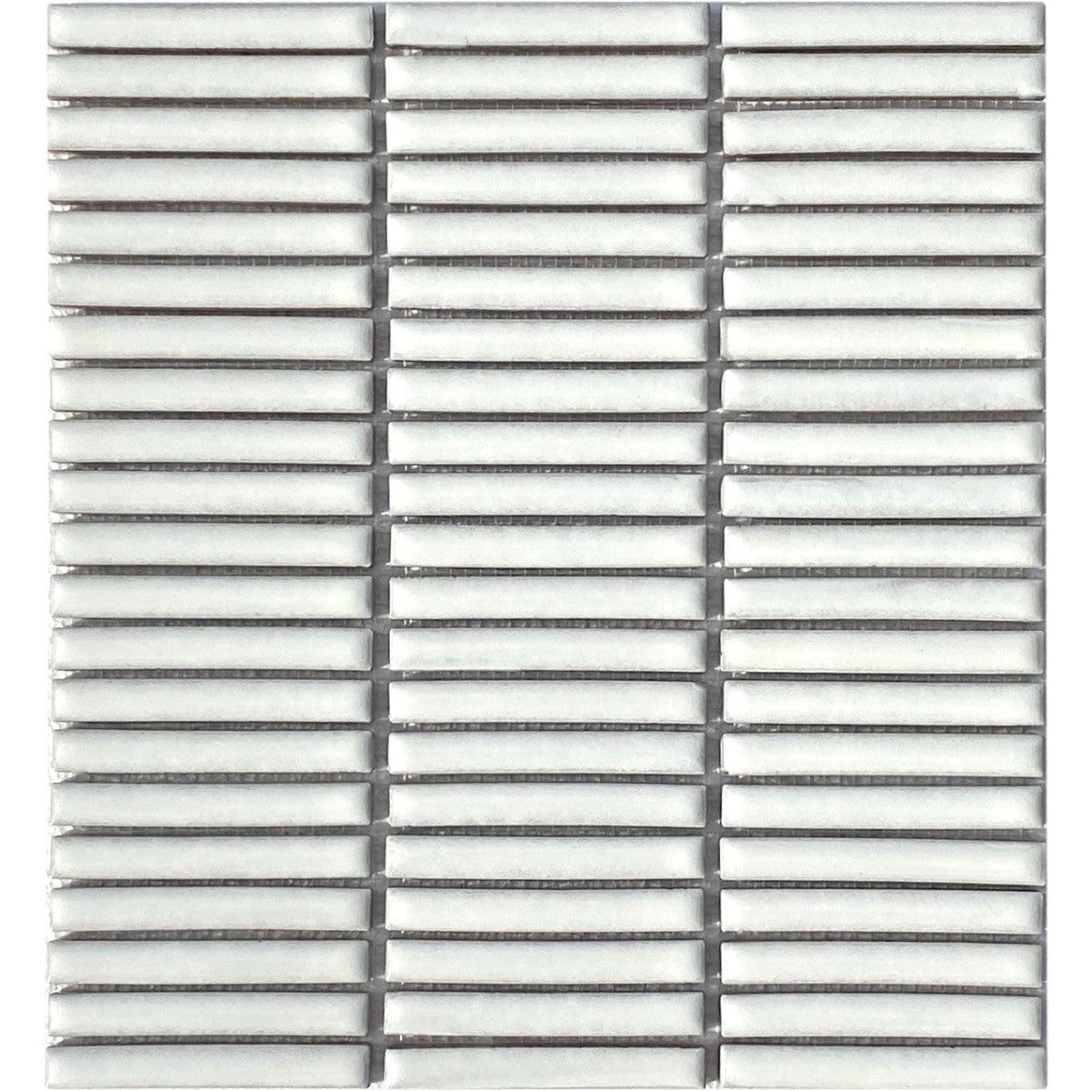 Lattice White Stacked Brick Porcelain Mosaic Tile