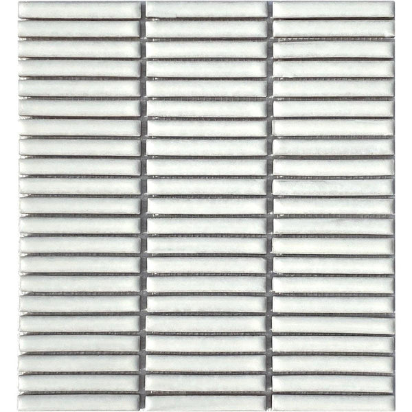 Lattice White Stacked Brick Porcelain Mosaic Tile