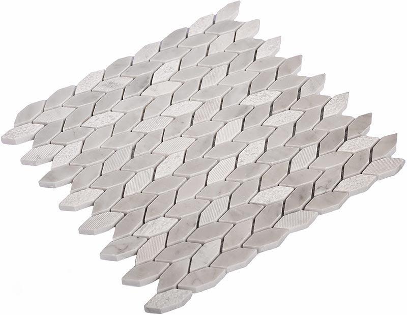 Textured Carrara Leaf Marble Mosaic Tile | Online Tile Store with Free ...