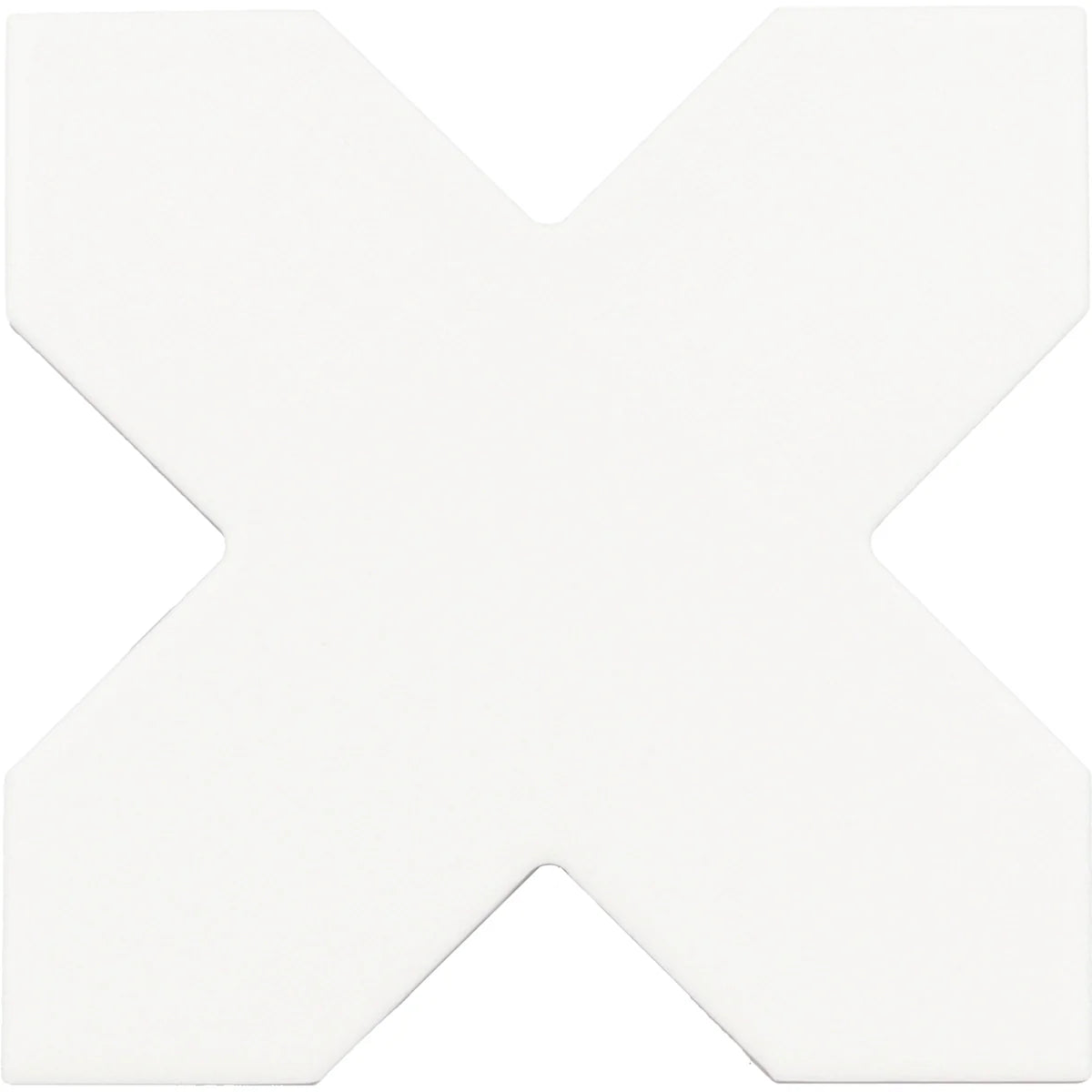 Carmel Matte White Porcelain Cross Tile Sample | Free Shipping | Tile Club