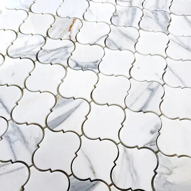 Calacatta Gold Arabesque Marble Mosaic Tile | Online Tile Store with ...
