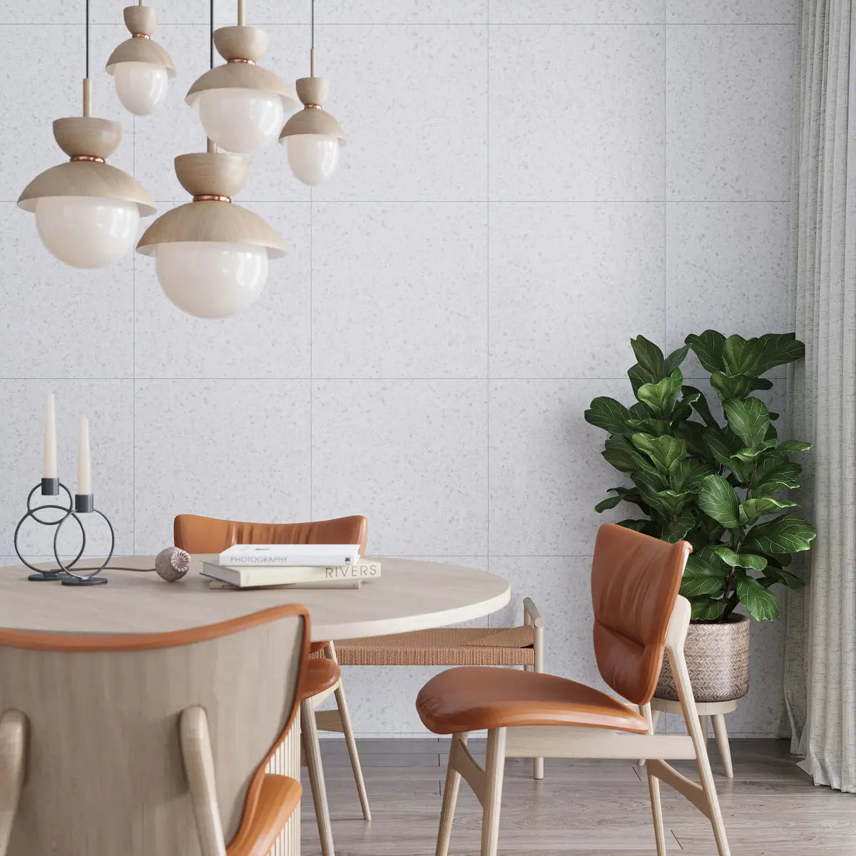 Tropical Sand Terrazzo Square Porcelain Tile | Retro Patterned Wall and ...