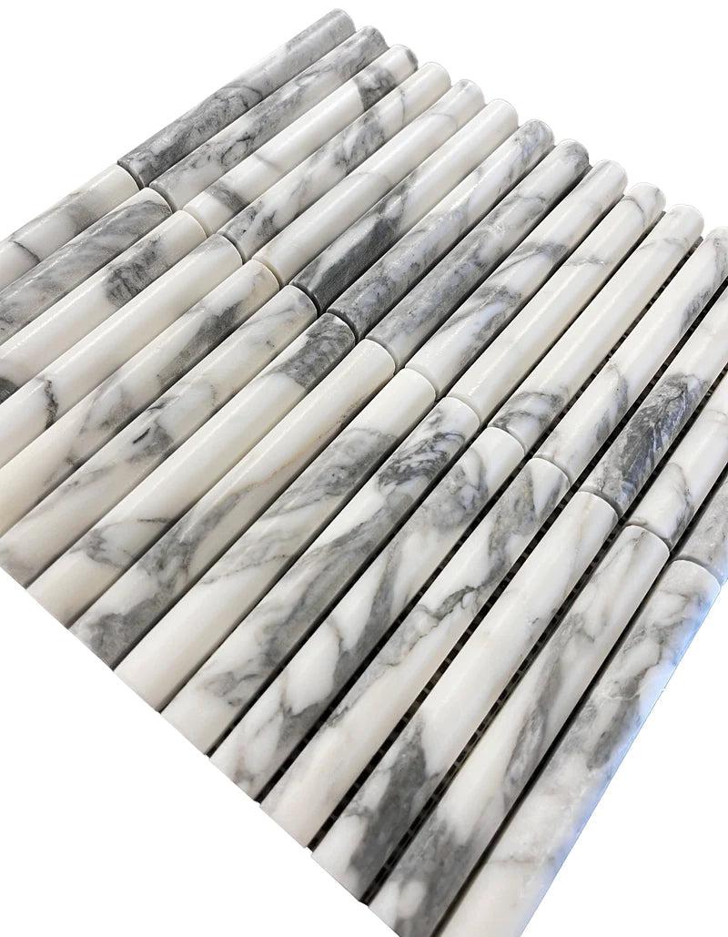 True Arabescato Arc Fluted Sample Swatch | Free Shipping on Tile Samples