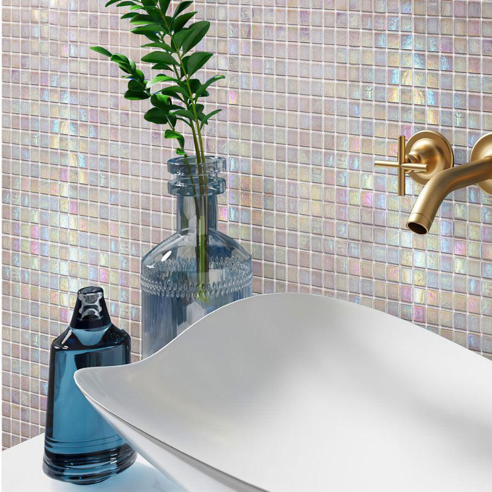 Abalone Pearl Squares Glass Pool Tile