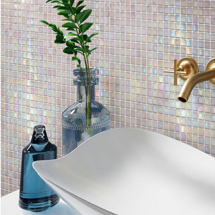 Abalone Pearl Squares Glass Pool Tile