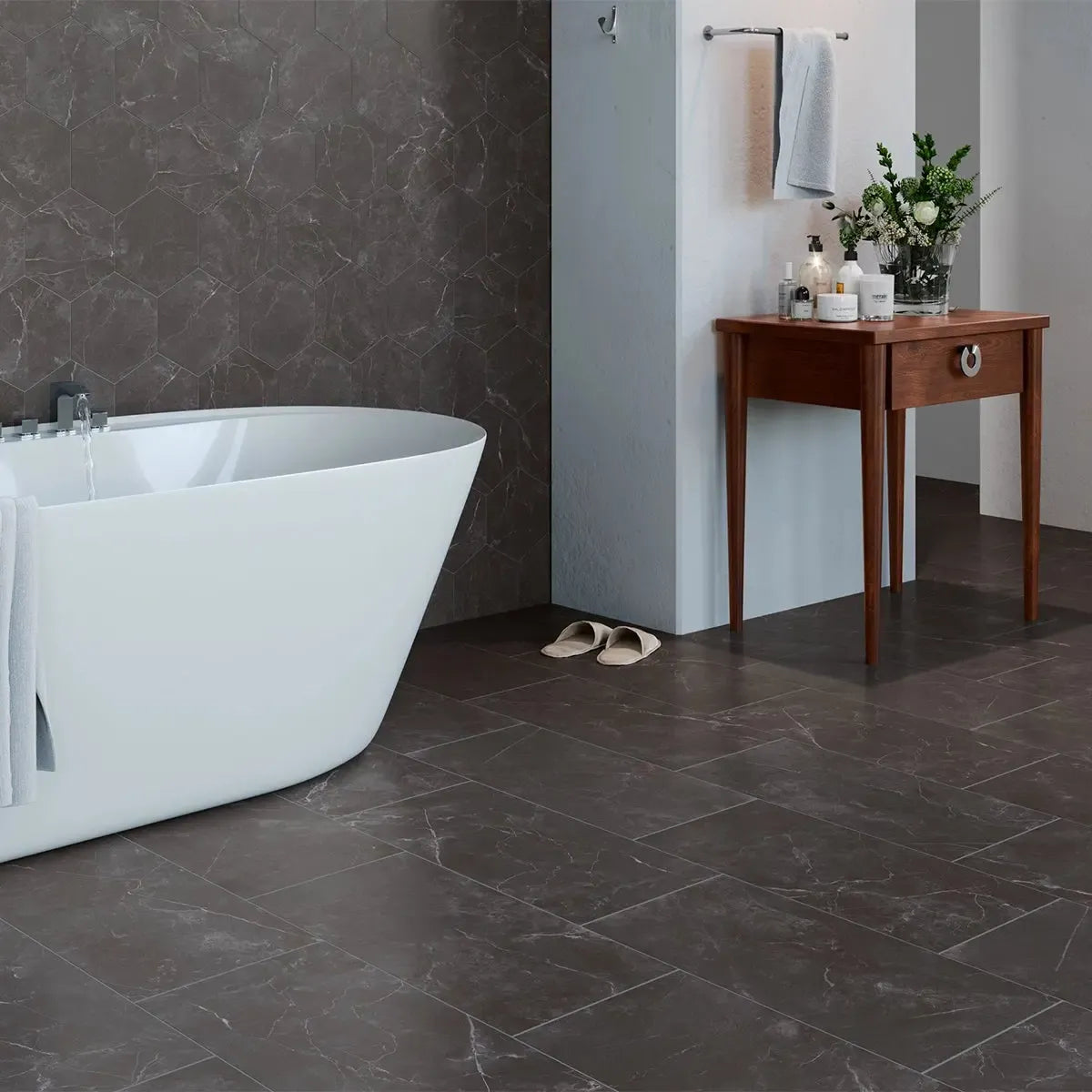 Acadia Black Hexagon Tile | Tile Club