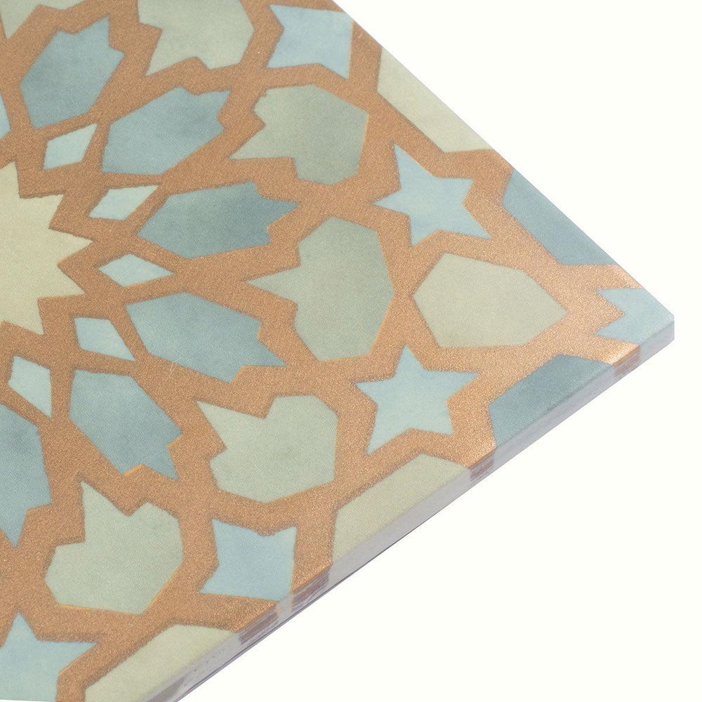 Amira Regal Green and Gold Patterned Porcelain Tile | Moroccan Floor ...