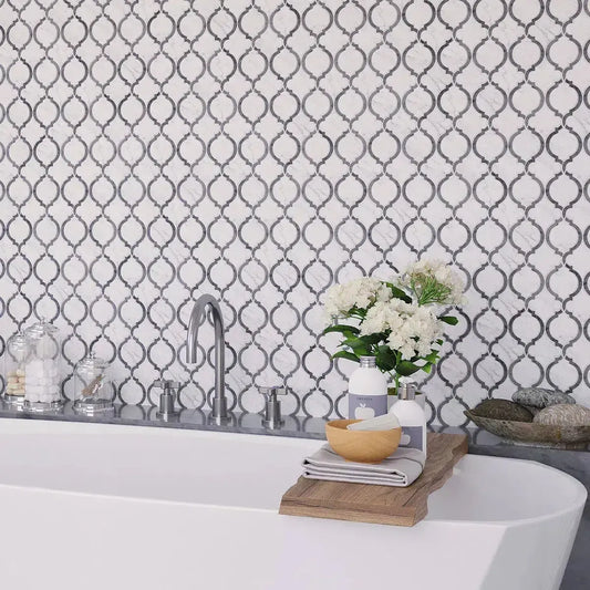 Arabesque Tile for Backsplash, Shower, Fireplace Surround