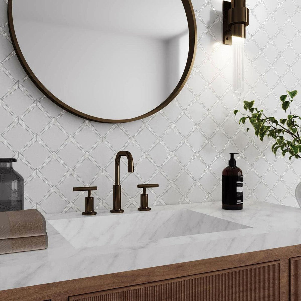 Arrowhead Pearl Marble Mosaic Tile | Tile Club