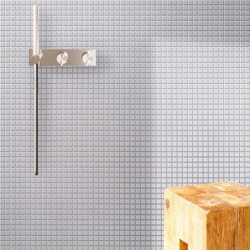 Ash Grey Squares Glass Pool Tile | Kitchen Backsplash, Bathroom Tile