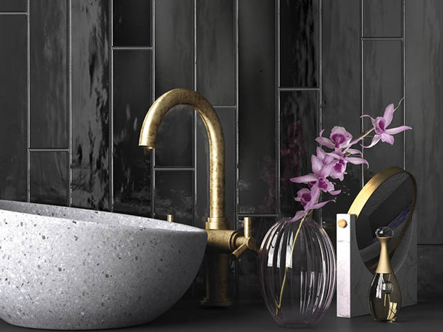 Black Subway Tile for Backsplashes, Bathrooms & Walls | Tile Club