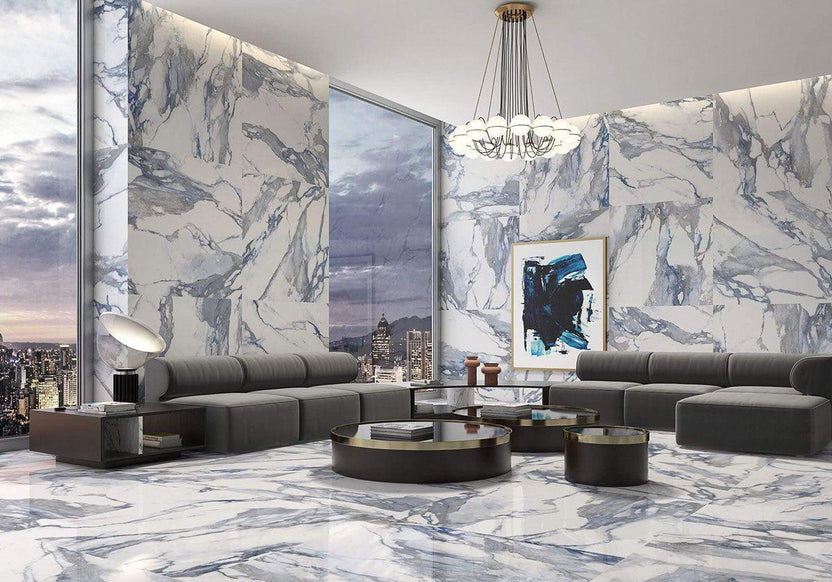 Square Crash Blue 24x24 Matte Porcelain Tile | Happy Floors – Tile Club